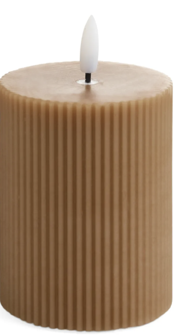 3x4 LED Pillar Candle Ribbed (Dusty Rose) – Anna's Garden, Home & Wellness